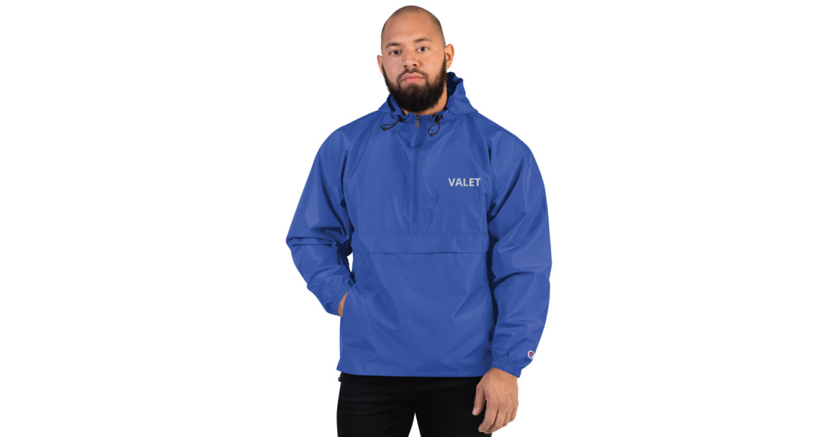 Blue Valet Jacket with White Wording