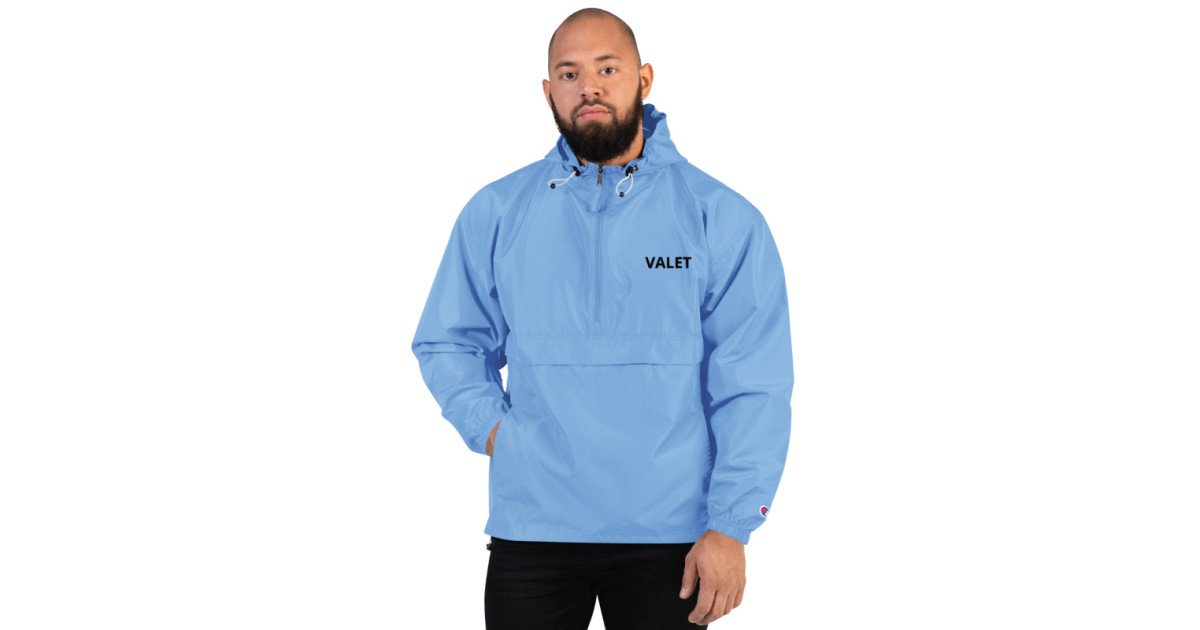 Light Blue Valet Jacket with Black Wording
