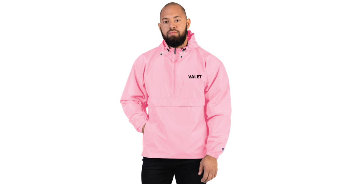 Pink Valet Jacket with Black Wording