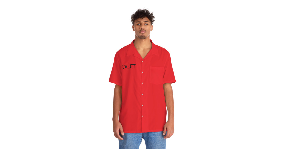 Red Valet parking shirt